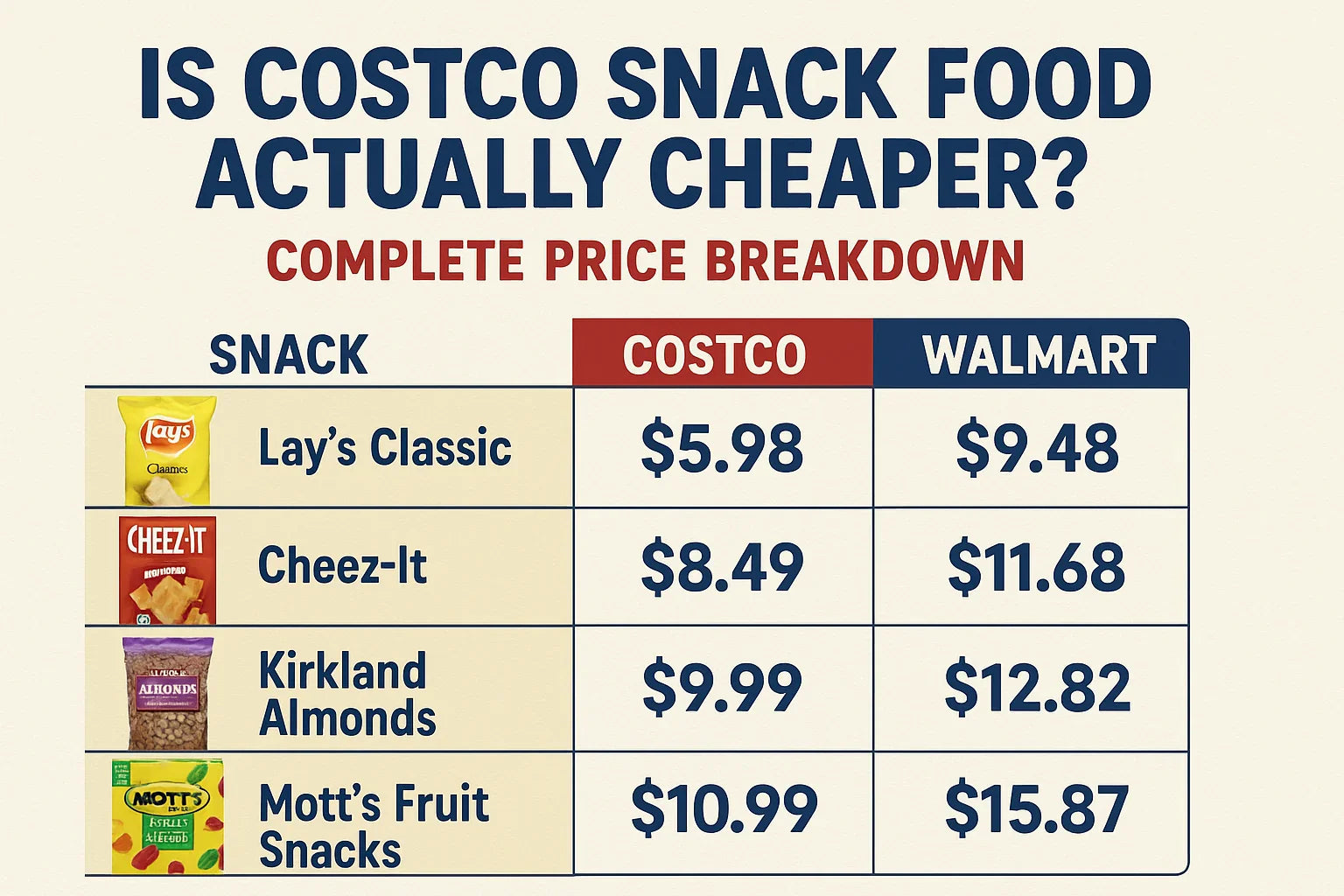 Is Costco Snack Food Actually Cheaper? Complete Price Breakdown ...