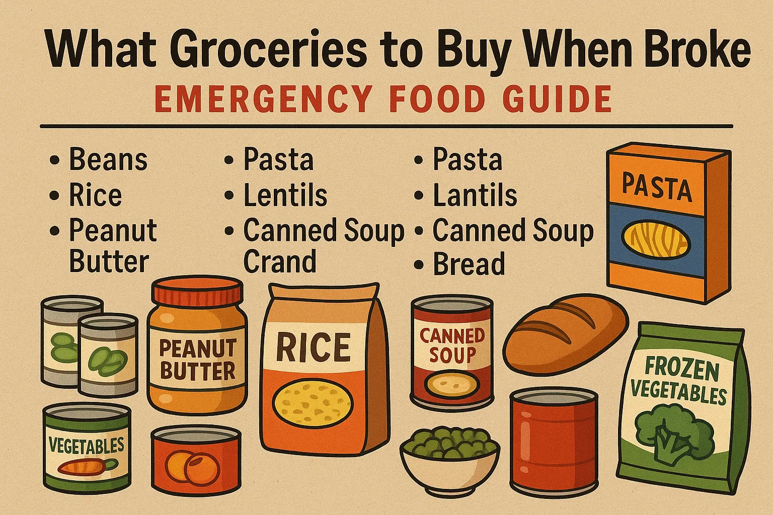What Groceries to Buy When Broke: Emergency Food Guide – BargainBoxed.com